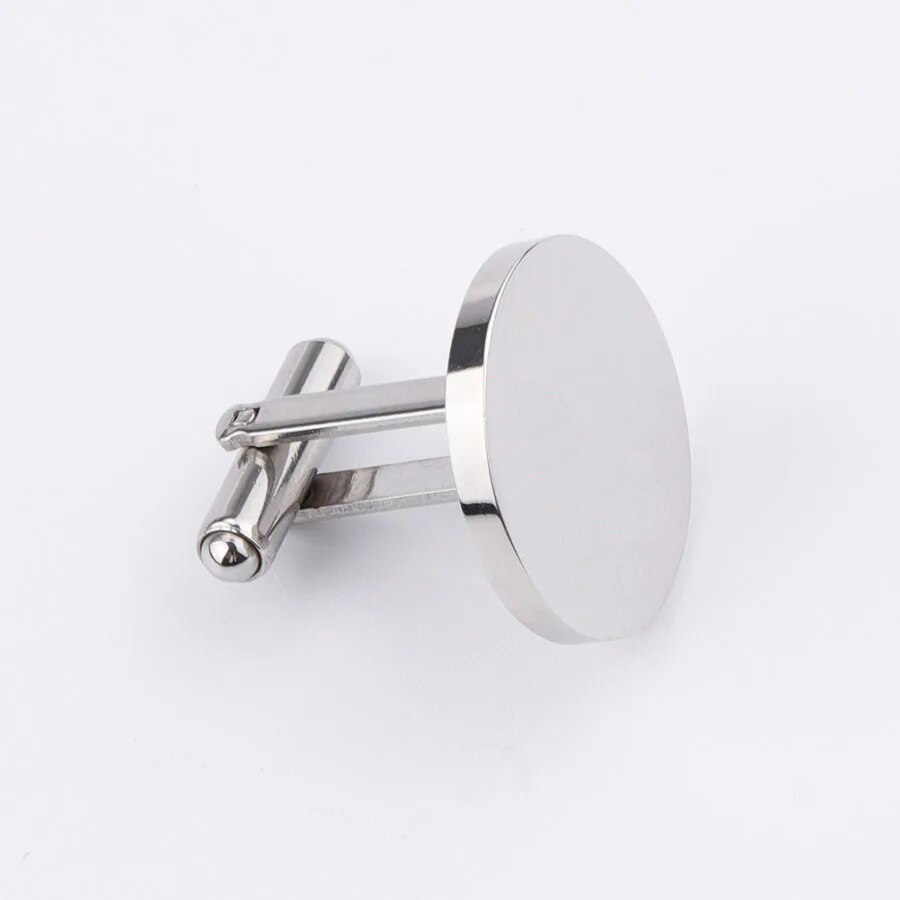 Men's Ballroom Dance Accessories Stainless Steel Round Blank Cufflinks ...